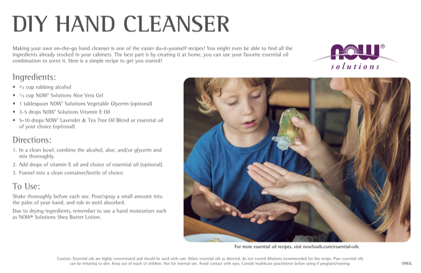 0982L - DIY Hand Sanitizer Recipe Card
