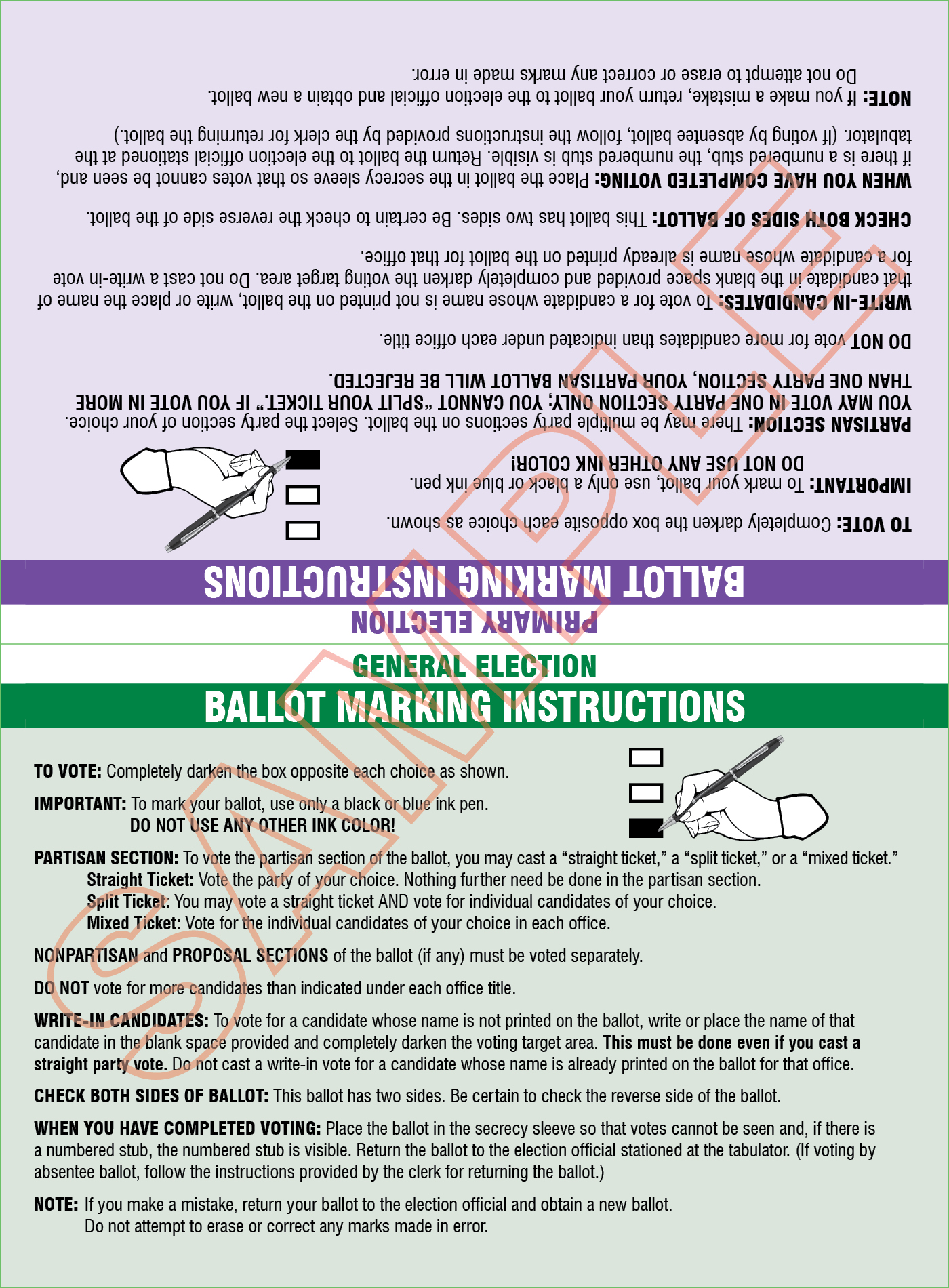 Printing Systems · 453-B 4 in 1 Horizontal Ballot Instruction Cards ...