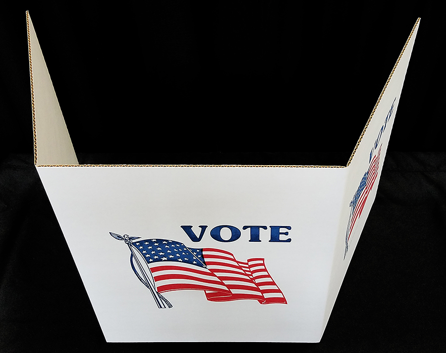 Printing Systems · 980 Cardboard Table Top Poll Booth