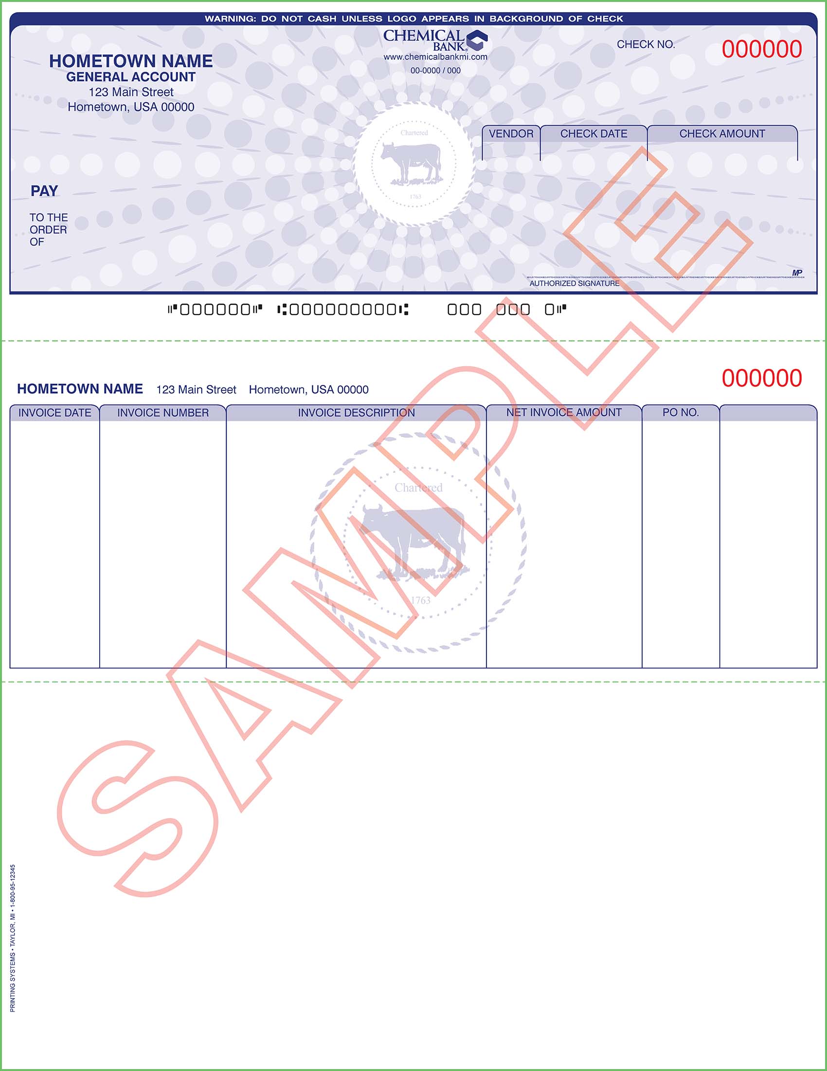 Printing Systems · Tyler / Munis Laser Check - Top Position (AP)